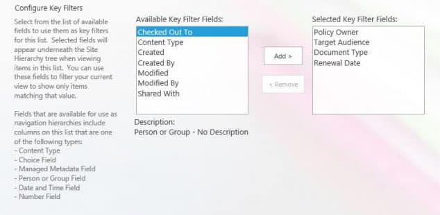 Search for documents in a document library using Metadata Navigation ...