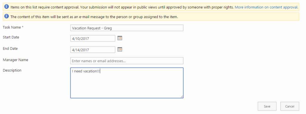 How to create a Vacation Request Approval workflow in SharePoint - SharePoint Maven