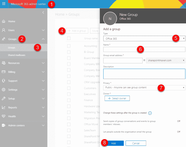 20 ways to create an Office 365 Group | SharePoint Maven
