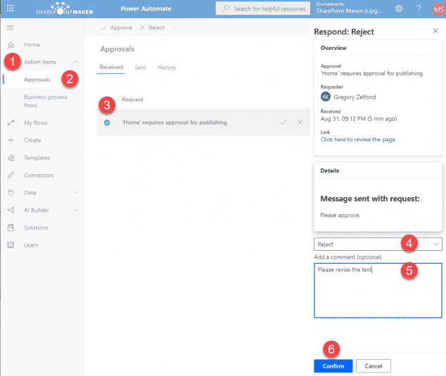How to create an approval workflow for SharePoint pages using Power ...