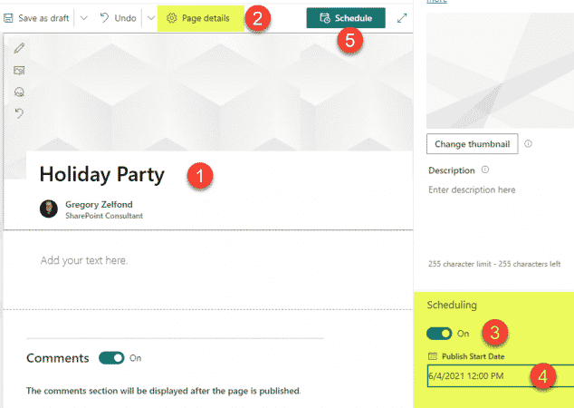 How to schedule news posts and pages using the Schedule feature in ...