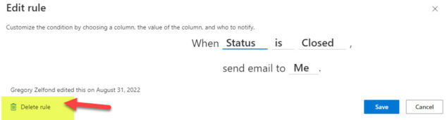 How to create Rules on a List or Library | SharePoint Maven