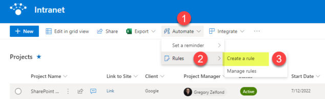 How to create Rules on a List or Library | SharePoint Maven