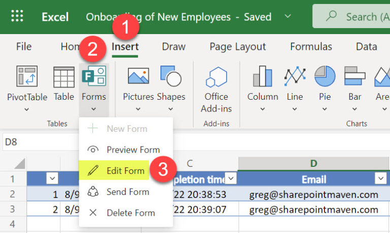 How To Create A Survey From Sharepoint And Onedrive Using Forms For Excel Sharepoint Maven