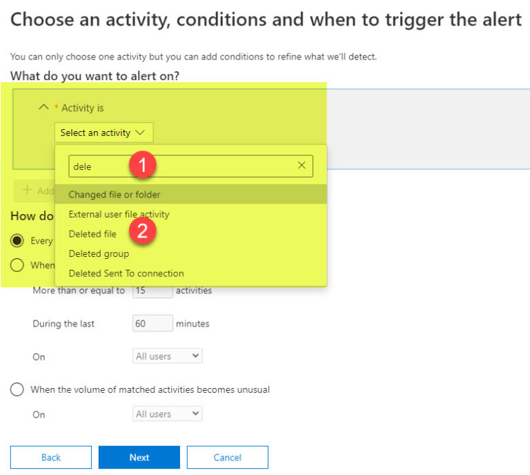 How to enable Alert Policies to monitor for unusual activities in ...
