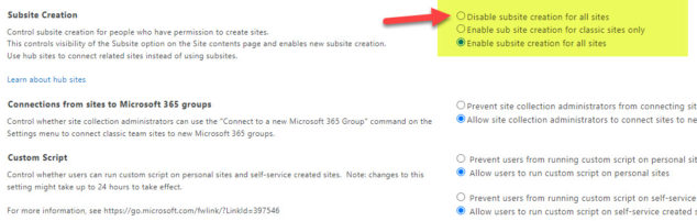 How To Disable Subsite Creation In Sharepoint Online Sharepoint Maven