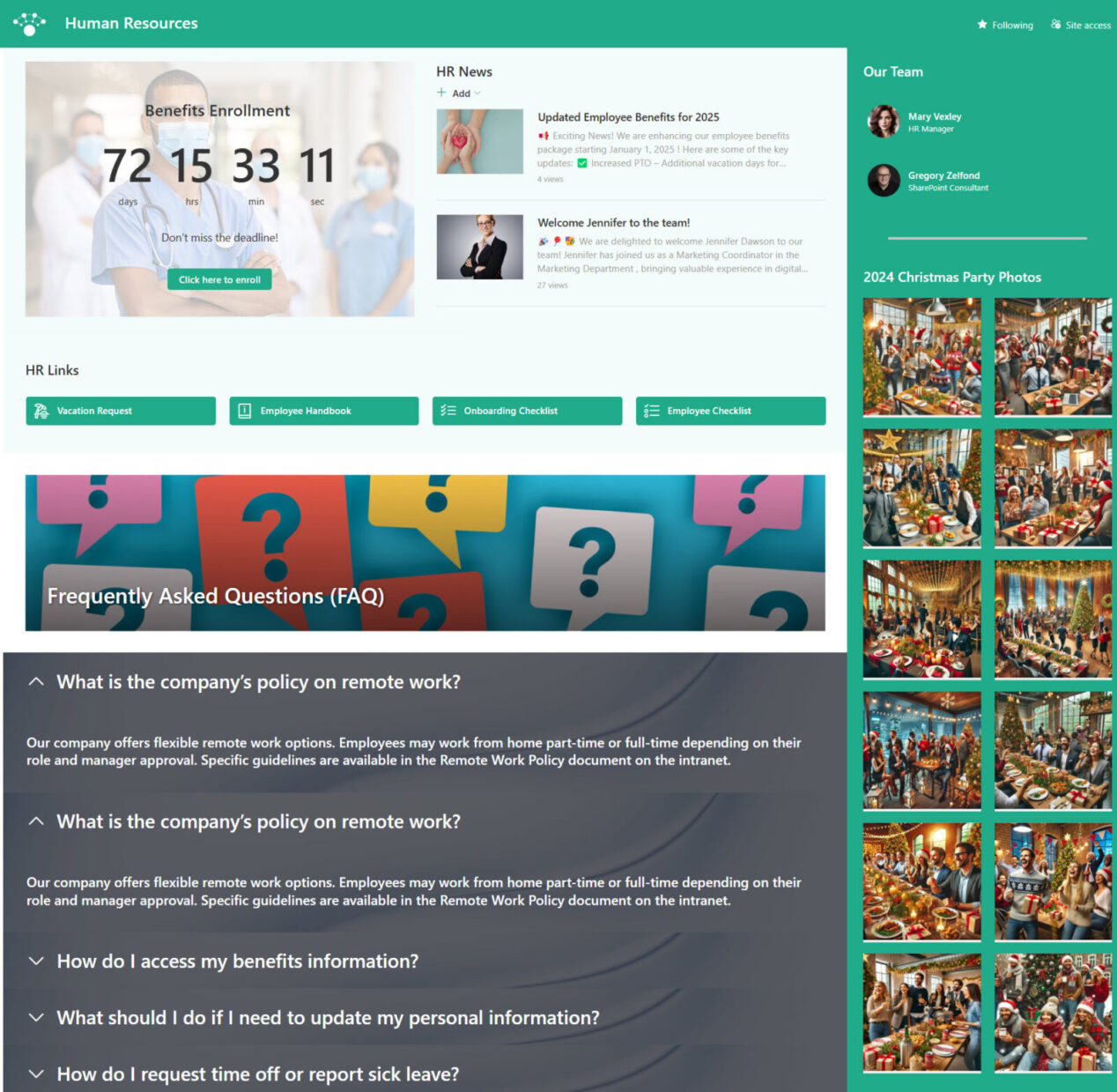 How to create an amazing Human Resources site in SharePoint ...