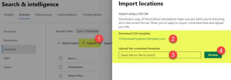 How to add Locations in Microsoft Search & Intelligence Center ...