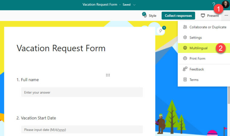 How to translate a Form in MS Forms into different languages | SharePoint Maven