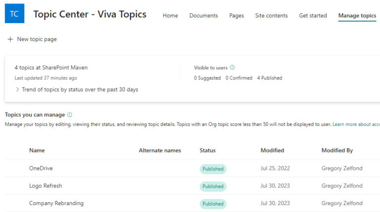 How to exclude Viva Topics within Search & Intelligence Center ...