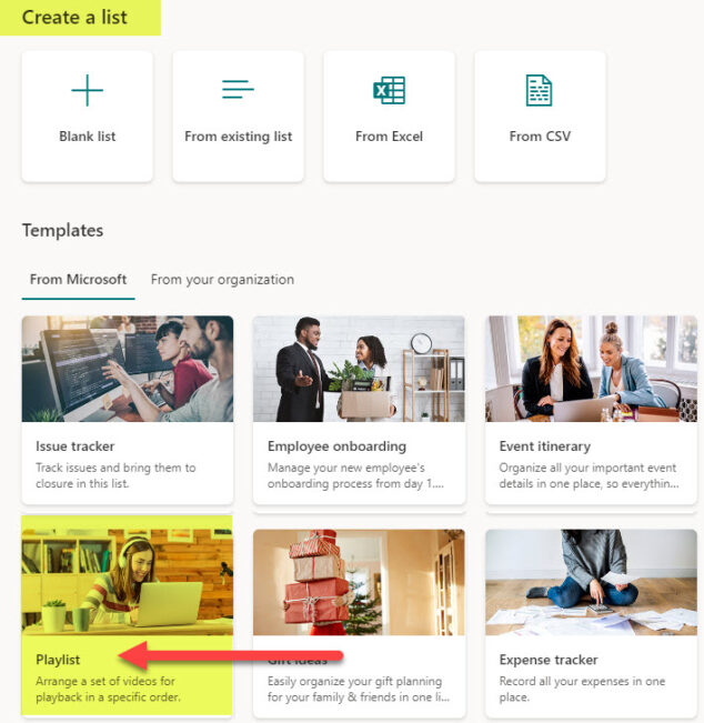 How to create a Video Playlist using the Playlist list template in SharePoint Online ...