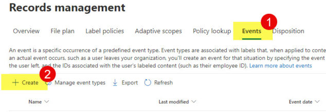 How to create Retention Labels based on Events | SharePoint Maven