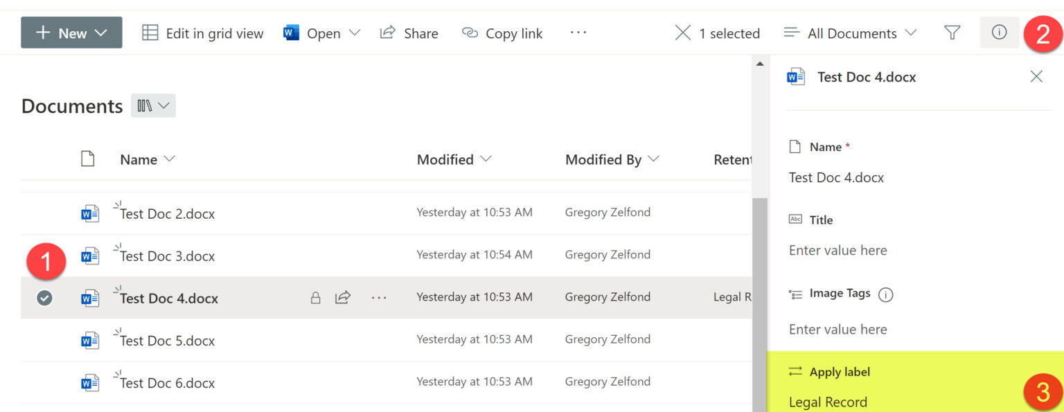 How to properly set a document as a Record via retention labels in SharePoint Online ...