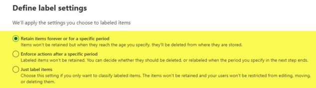3 Retention Label Settings in Microsoft Purview | SharePoint Maven