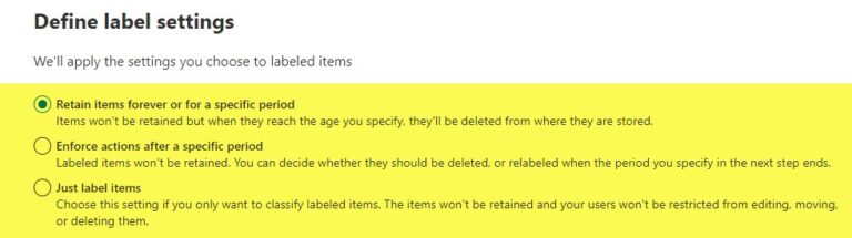 3 Retention Label Settings in Microsoft Purview | SharePoint Maven