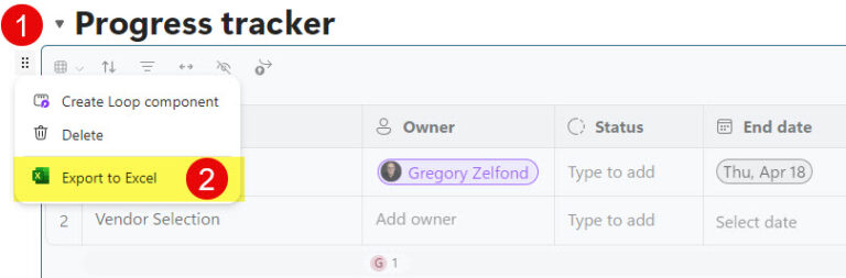 How to export a Loop Table to Excel | SharePoint Maven