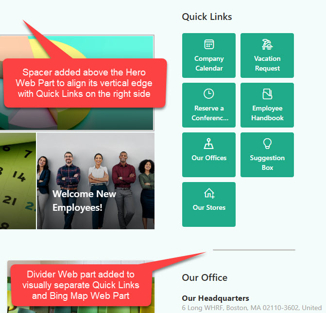 Spacer and Divider Web Parts in SharePoint | SharePoint Maven
