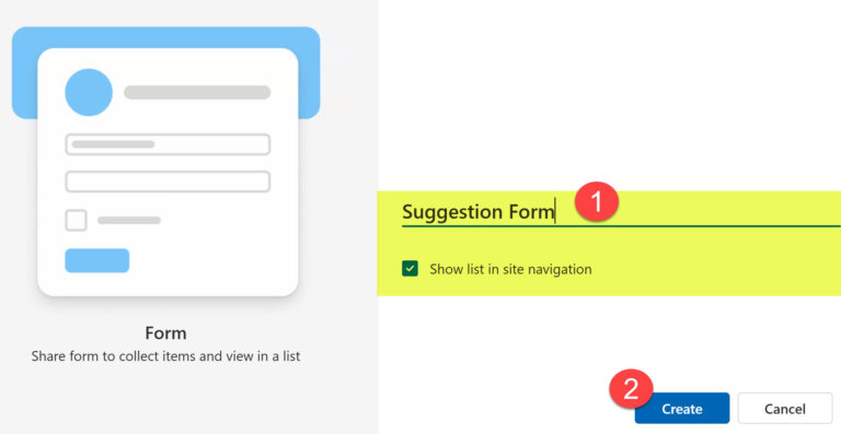 How to create a new List by creating a Form | SharePoint Maven