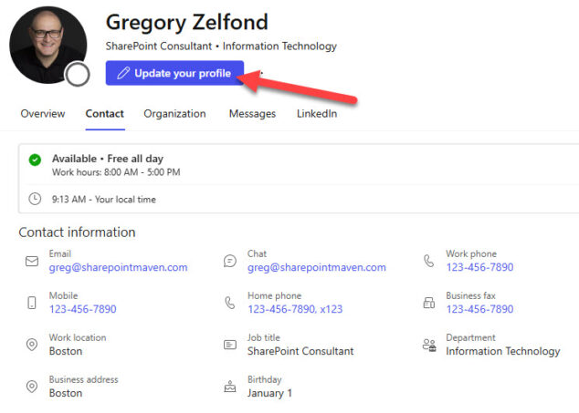 How to update your User Profile in Microsoft 365 | SharePoint Maven