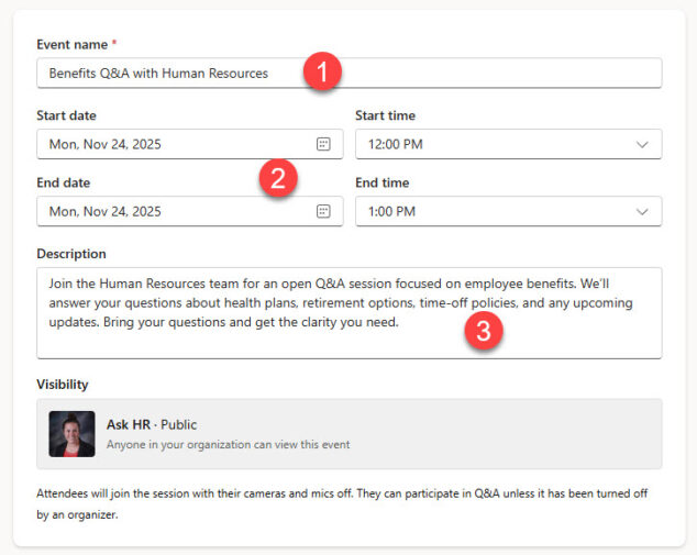 How to schedule a live Event in Viva Engage Community | SharePoint Maven